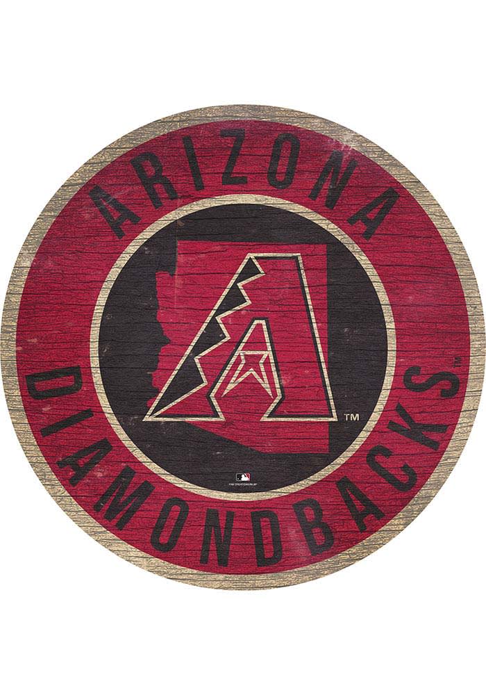 Arizona Diamondbacks 12 in Circle State Sign RED - 32620195