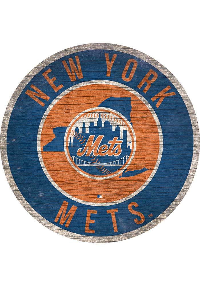 New York Mets 12 in Circle State Sign BLUE - 32620200