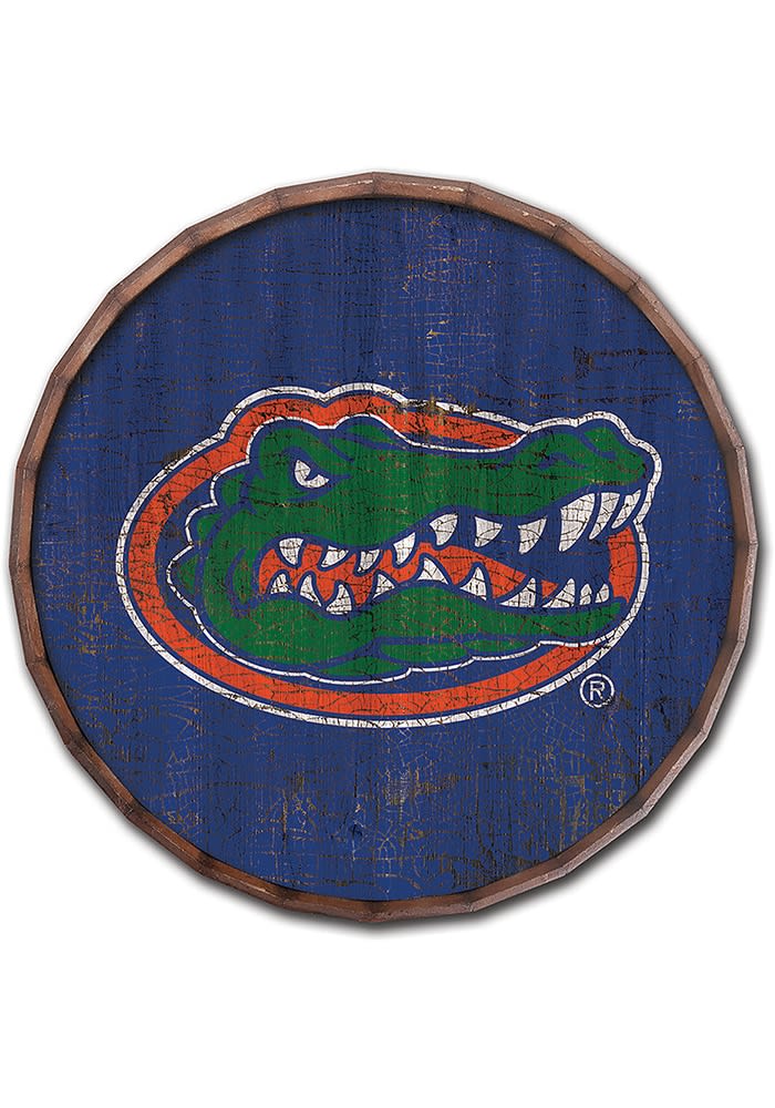 Florida Gators Cracked Color 16 Inch Barrel Top Sign Orange