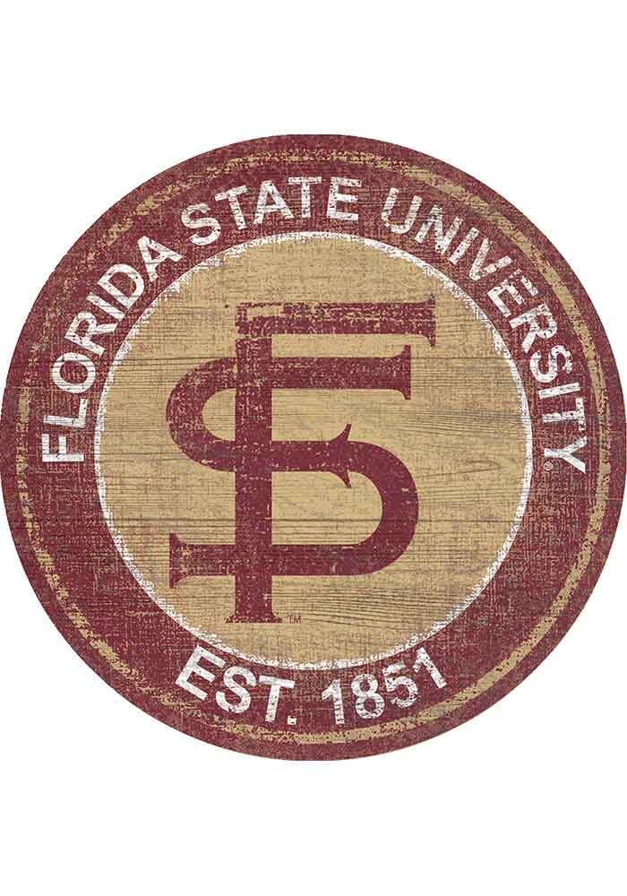 Florida State Seminoles Round Heritage Logo Sign MAROON - 326203003