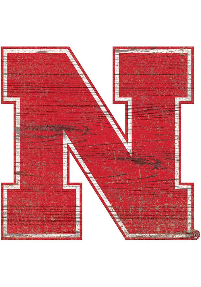 Nebraska Cornhuskers Distressed Logo Cutout Sign Red - 32620310