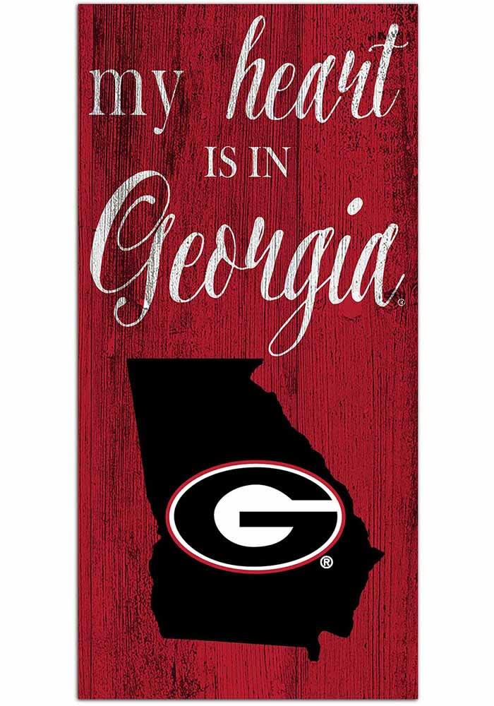 Georgia Bulldogs My Heart State Sign Red - 326203463
