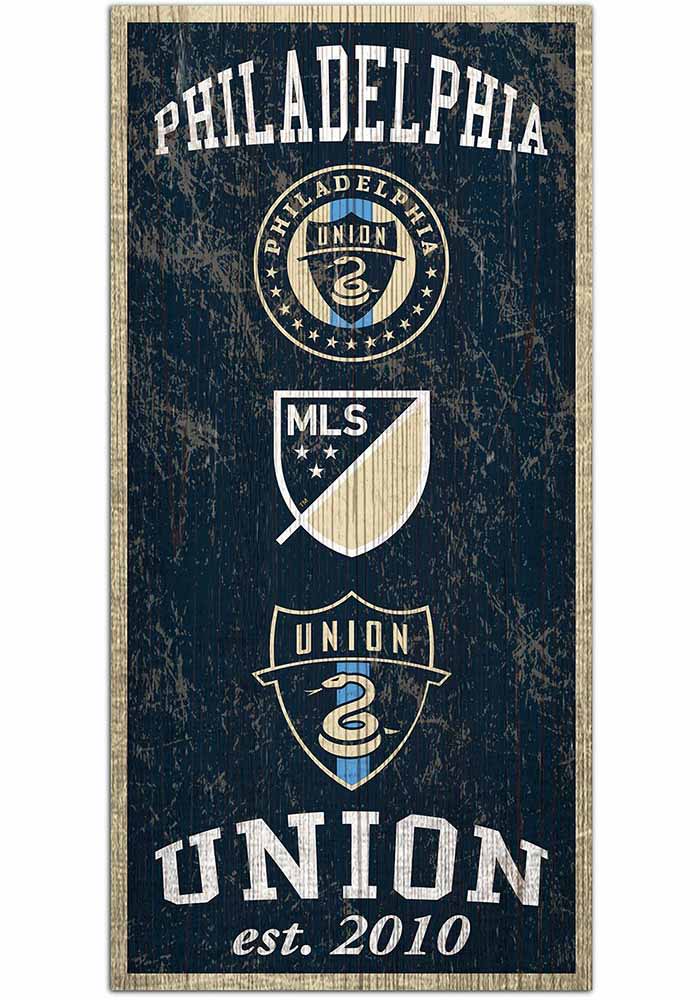 Philadelphia Union 6X12 Heritage Logos Sign BLUE - 32620357