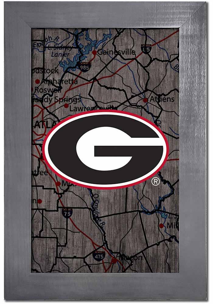 Georgia Bulldogs City Map Sign Red - 326203628