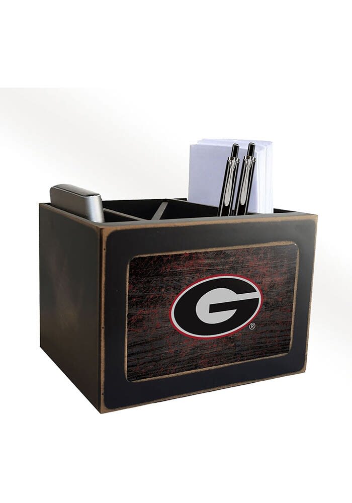 Georgia Bulldogs Red Distressed Desktop Organizer Desk Accessory ...