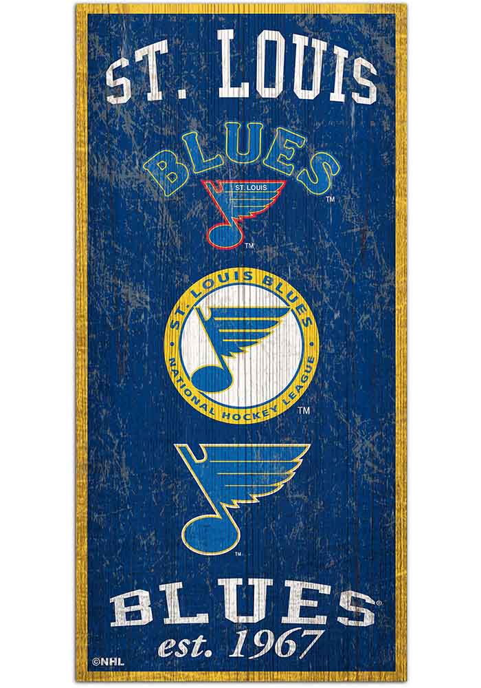 St Louis Blues 6X12 Heritage Logos Sign BLUE - 32620365