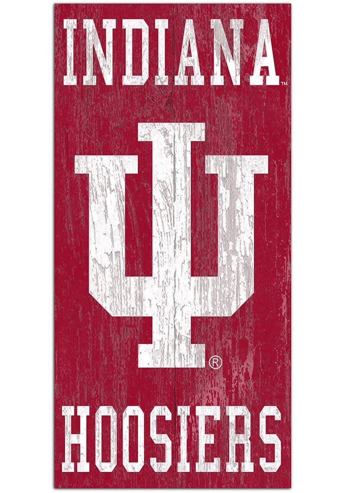 Indiana Hoosiers Red Heritage Logo 6x12 Sign - 326203709