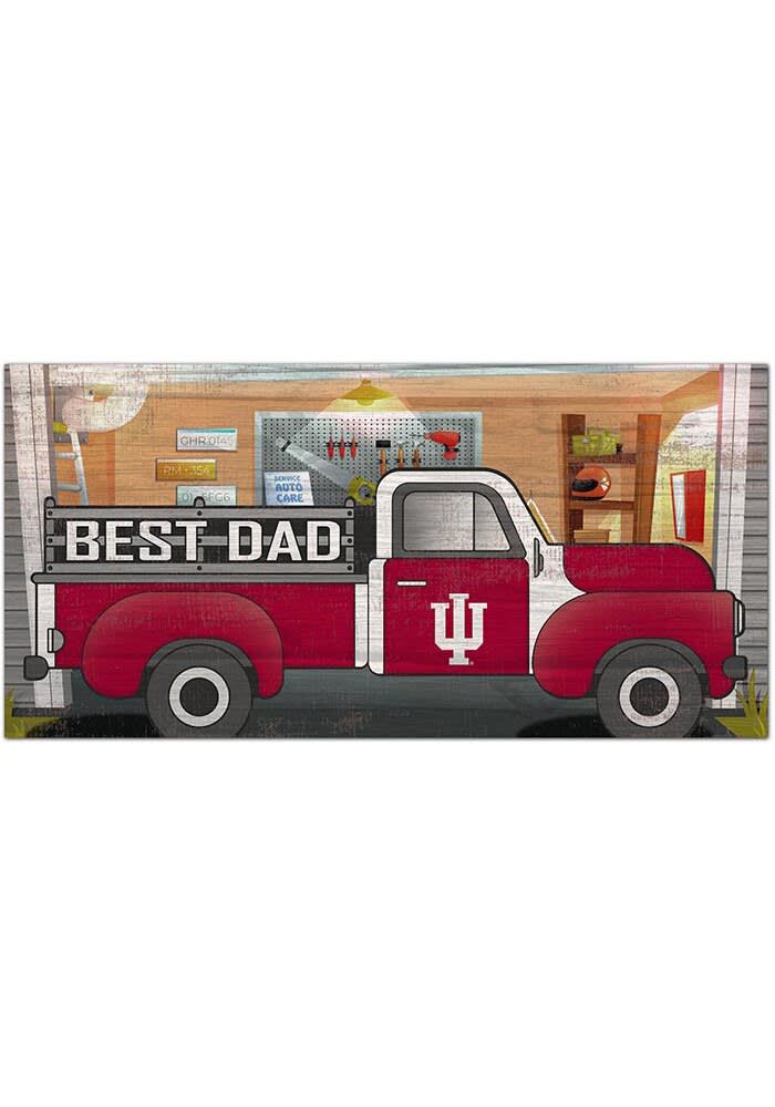 Indiana Hoosiers Best Dad Truck Sign Red - 326203735