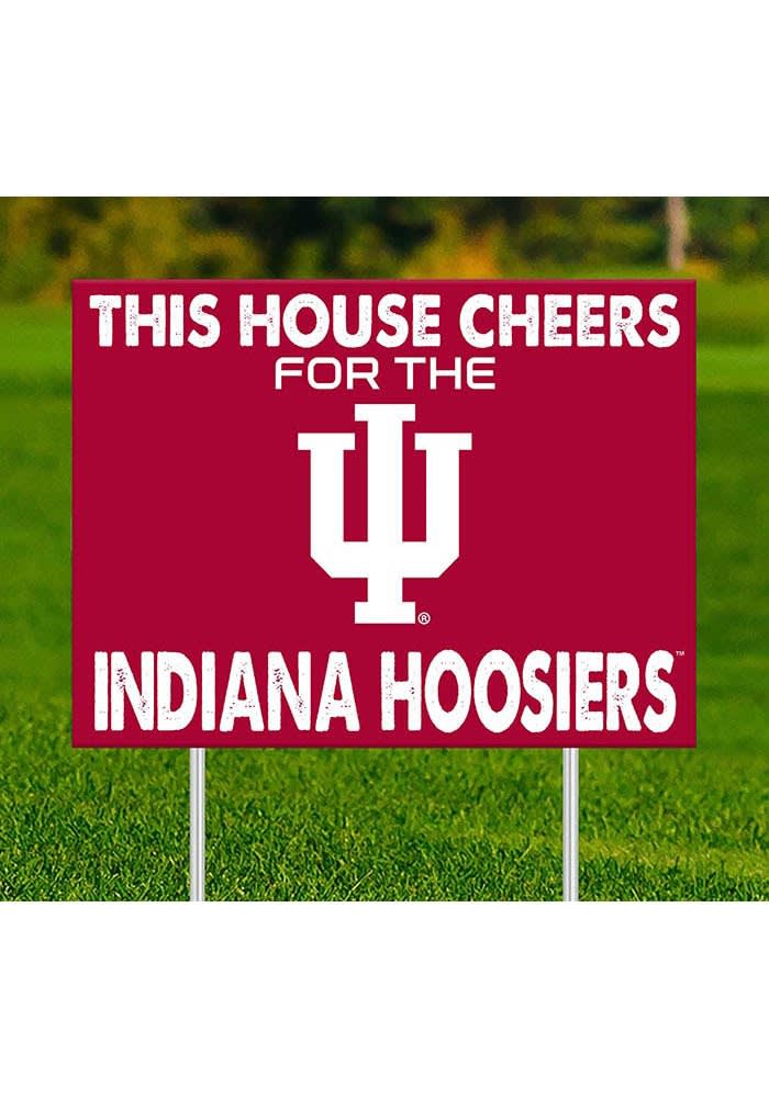 Indiana Hoosiers Red This House Cheers For Yard Sign - 326203826