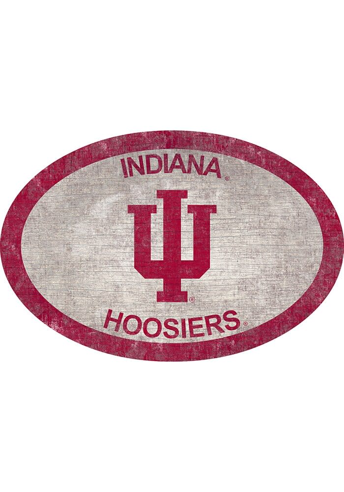 Indiana Hoosiers 46 Inch Oval Team Sign Red - 326203952