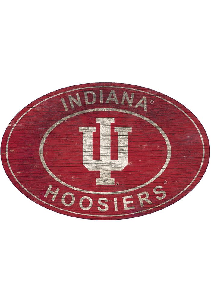 Indiana Hoosiers 46 Inch Heritage Oval Sign Red - 326203954