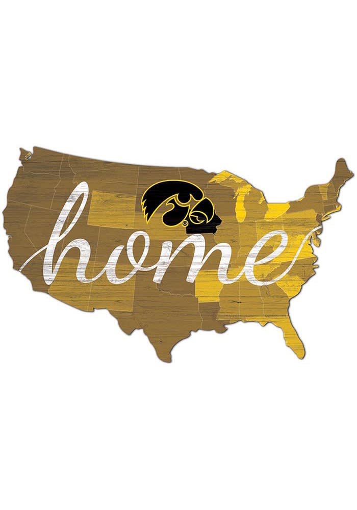 Iowa Hawkeyes USA Shape Cutout Sign BLACK - 326204060