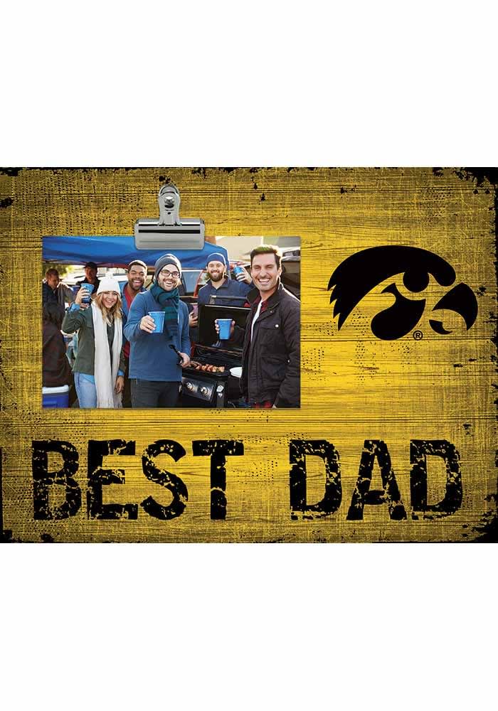 Iowa Hawkeyes BLACK Best Dad Clip Picture Frame - 326204074