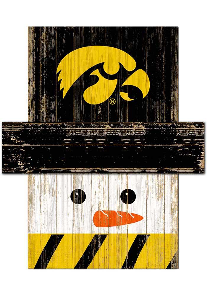 Iowa Hawkeyes Snowman Head Sign BLACK - 326204159