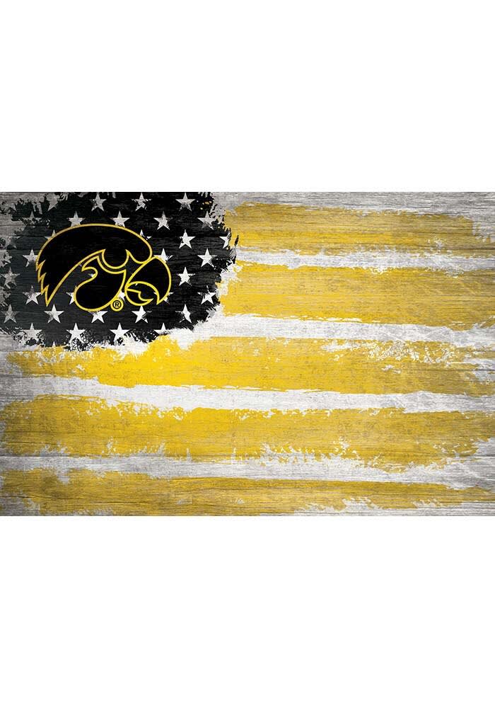 Iowa Hawkeyes Flag 17x26 Sign BLACK - 326204200