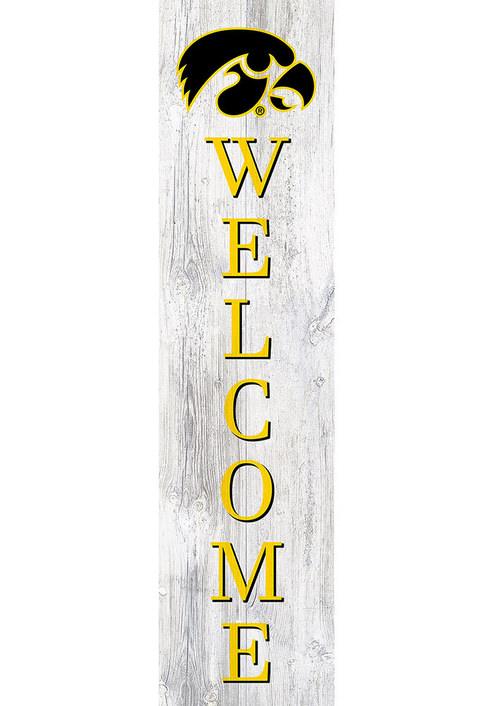 Iowa Hawkeyes BLACK 48 Inch Welcome Leaner Sign - 326204205