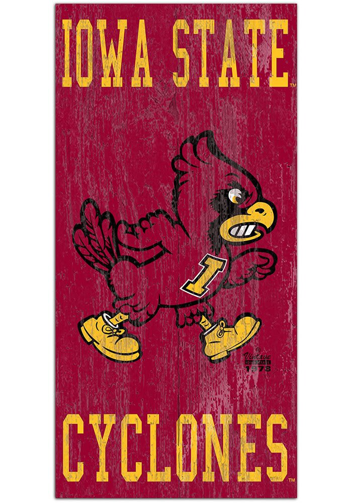 Iowa State Cyclones Heritage Logo 6x12 Sign Red - 326204225