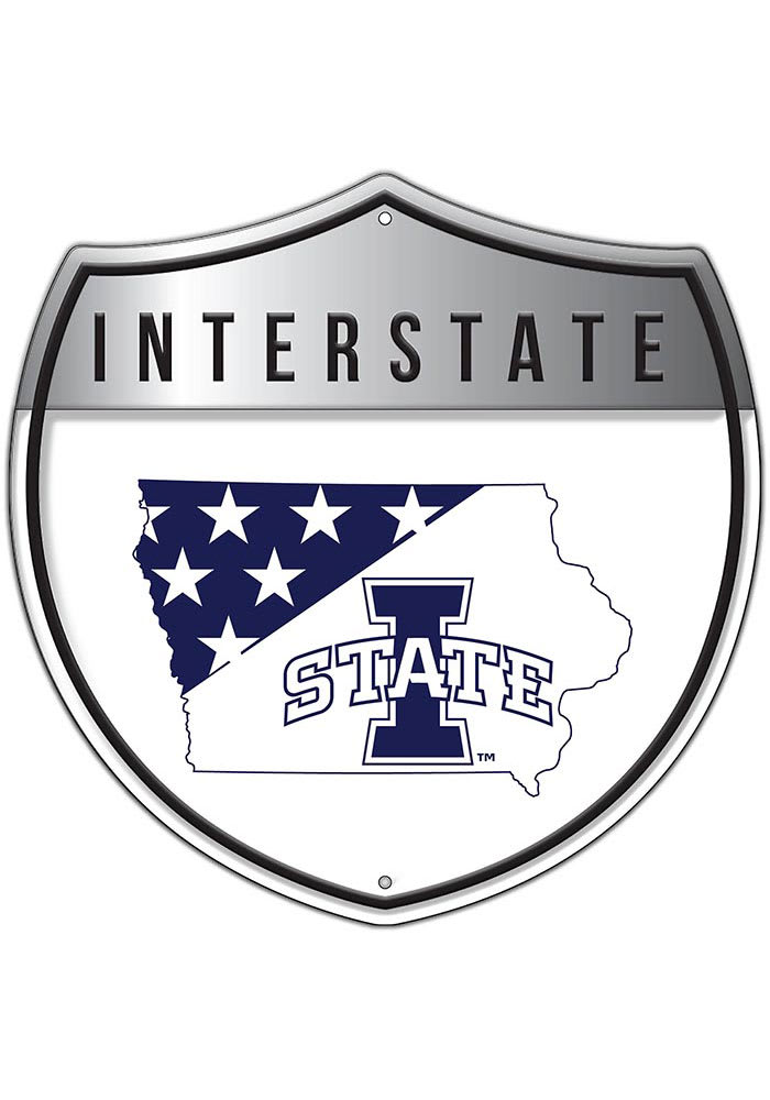 Iowa State Cyclones Patriotic Interstate Metal Sign Red - 326204386
