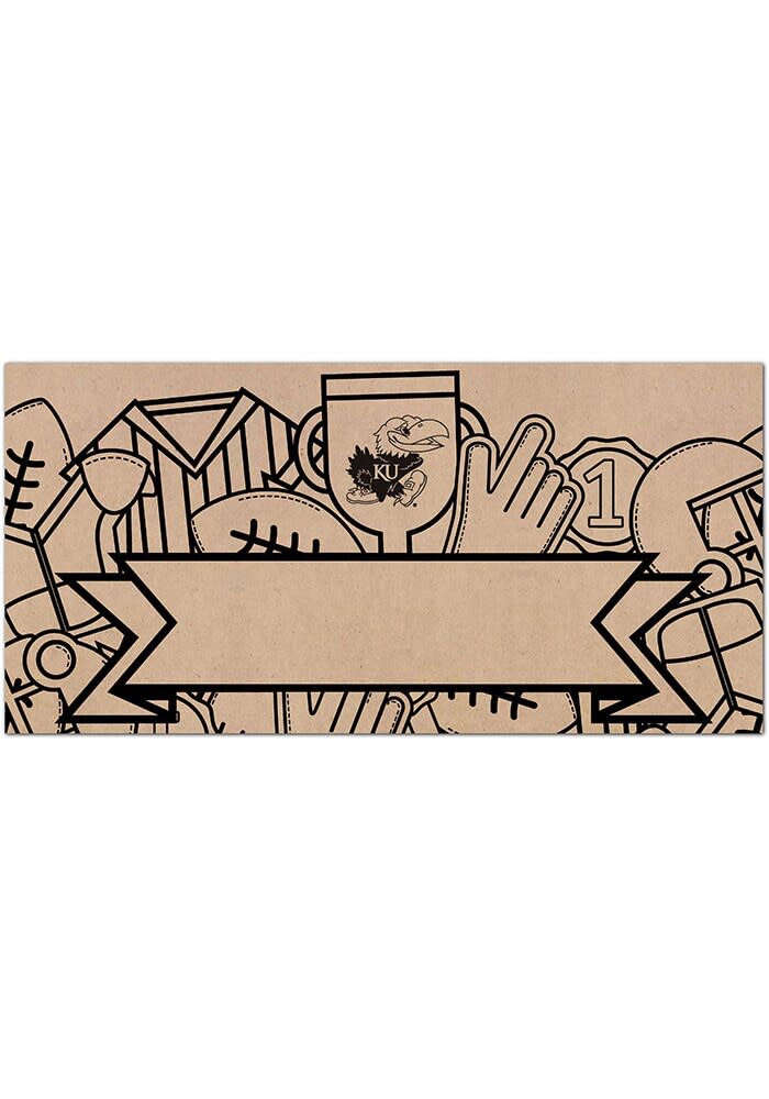 Kansas Jayhawks Banner Coloring Sign Blue - 326204491