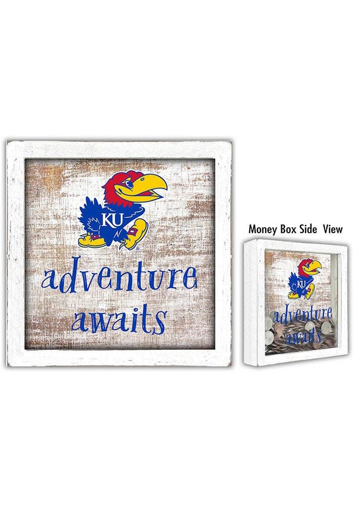 Kansas Jayhawks Adventure Awaits Box Sign Blue - 326204621