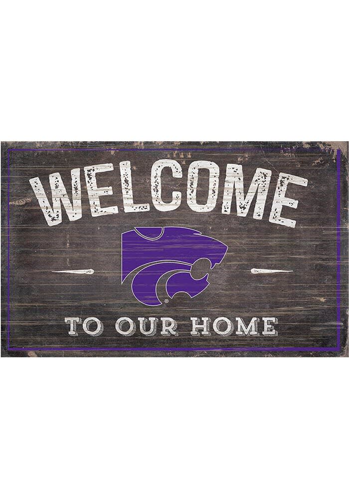 K-State Wildcats Welcome to our Home Sign PURPLE - 326204894