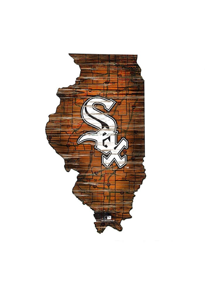 Chicago White Sox 12 Mini Roadmap State Sign BLACK - 32620513