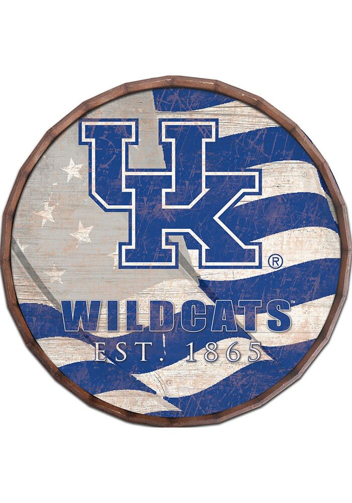 Kentucky Wildcats Flag 16 Inch Barrel Top Sign BLUE - 326205231