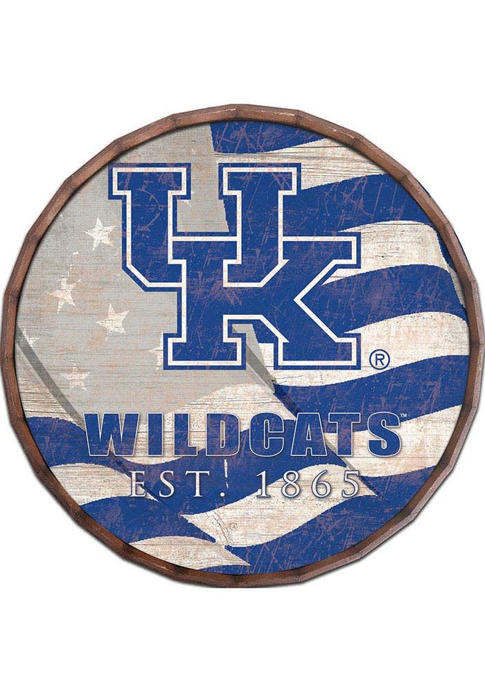 Kentucky Wildcats Flag 24 Inch Barrel Top Sign BLUE - 326205245