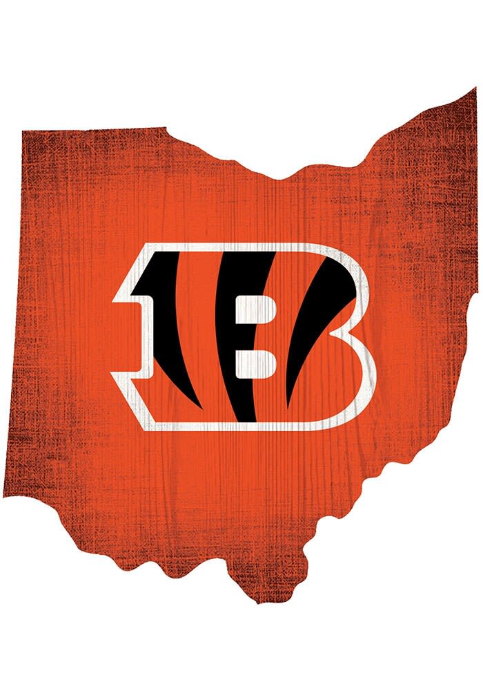 Cincinnati Bengals State Shape Color Sign ORANGE - 32620542