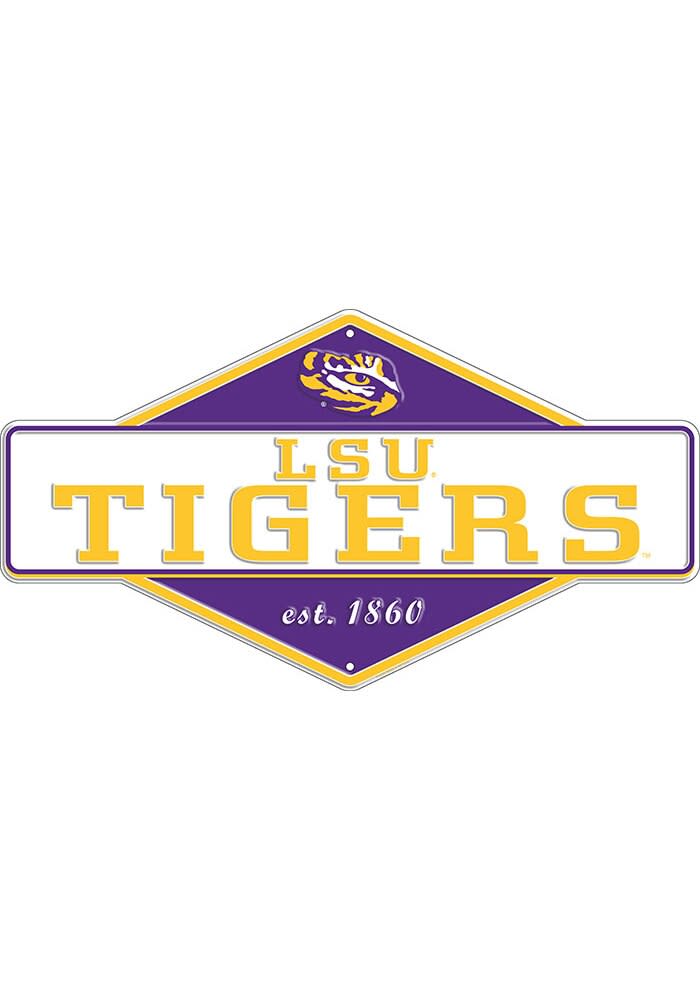 LSU Tigers Diamond Panel Sign PURPLE - 326205617