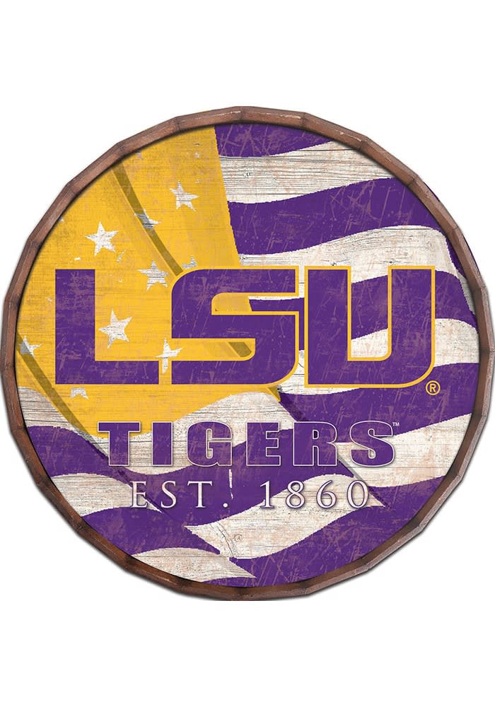 LSU Tigers Flag 16 Inch Barrel Top Sign PURPLE - 326205812