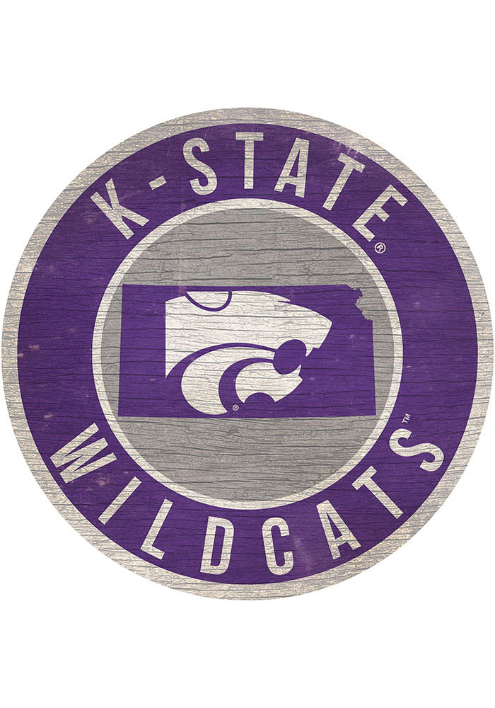 K-State Wildcats State Circle Sign PURPLE - 32620583