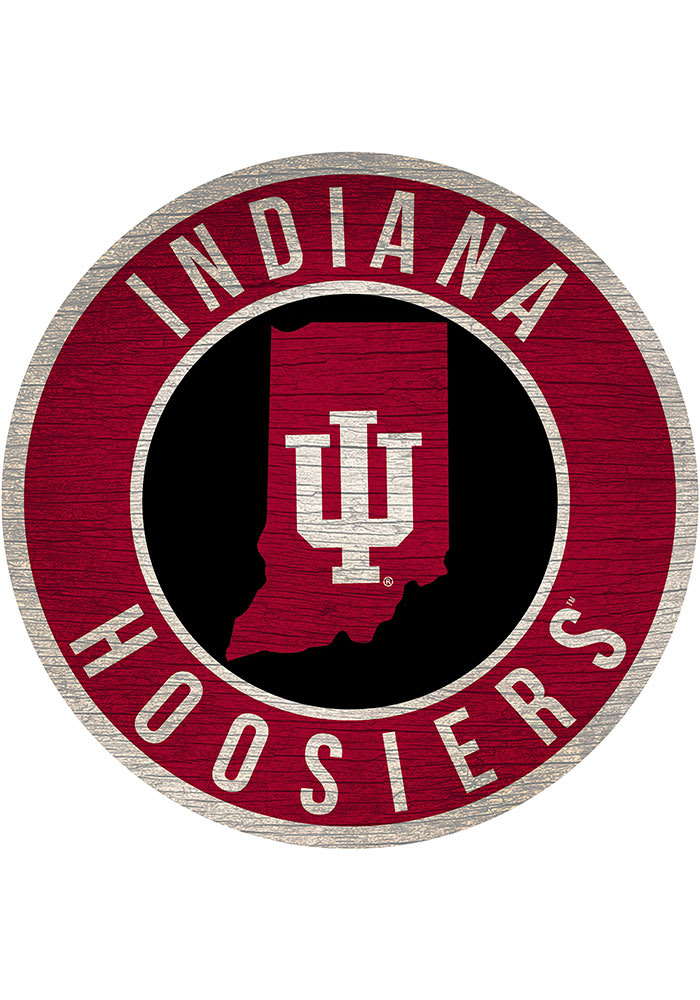 Indiana Hoosiers State Circle Sign Sign Red - 32620595