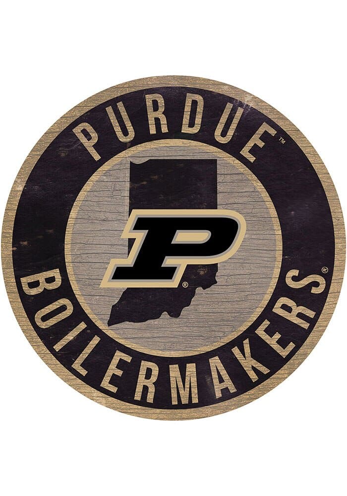 Purdue Boilermakers GOLD State Circle Sign Sign - 32620598