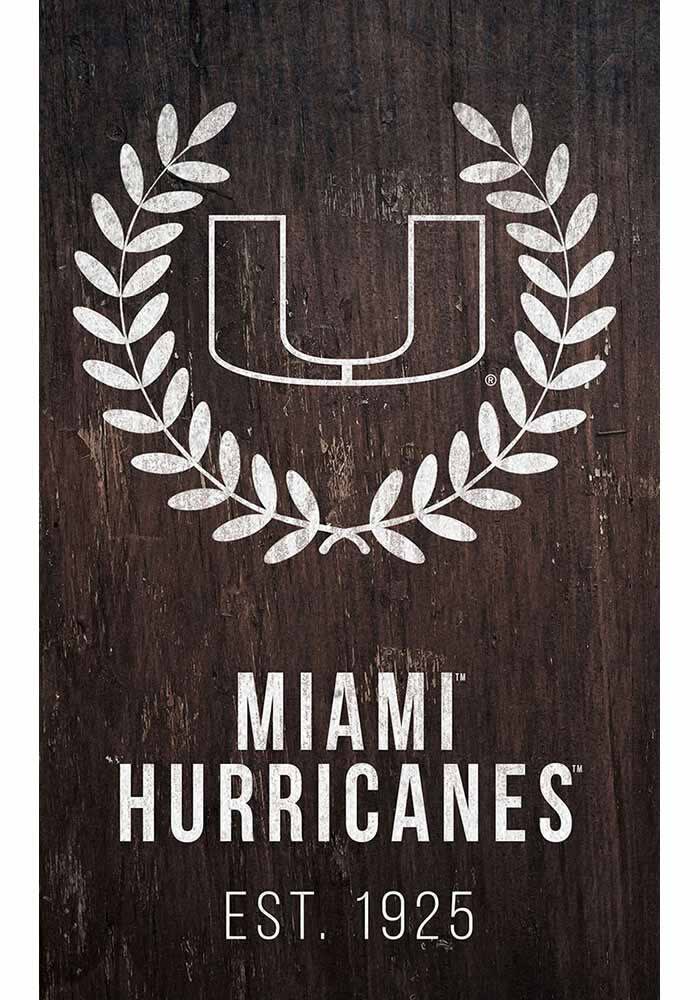 Miami Hurricanes Laurel Wreath Sign ORANGE - 326206060