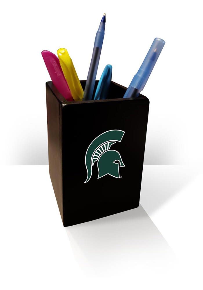 Michigan State Spartans GREEN Pen Holder Desk Caddy - 326206213