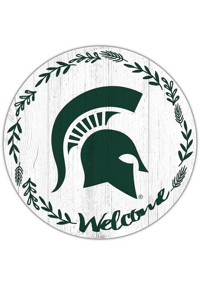 Michigan State Spartans Welcome Circle Sign GREEN - 326206235