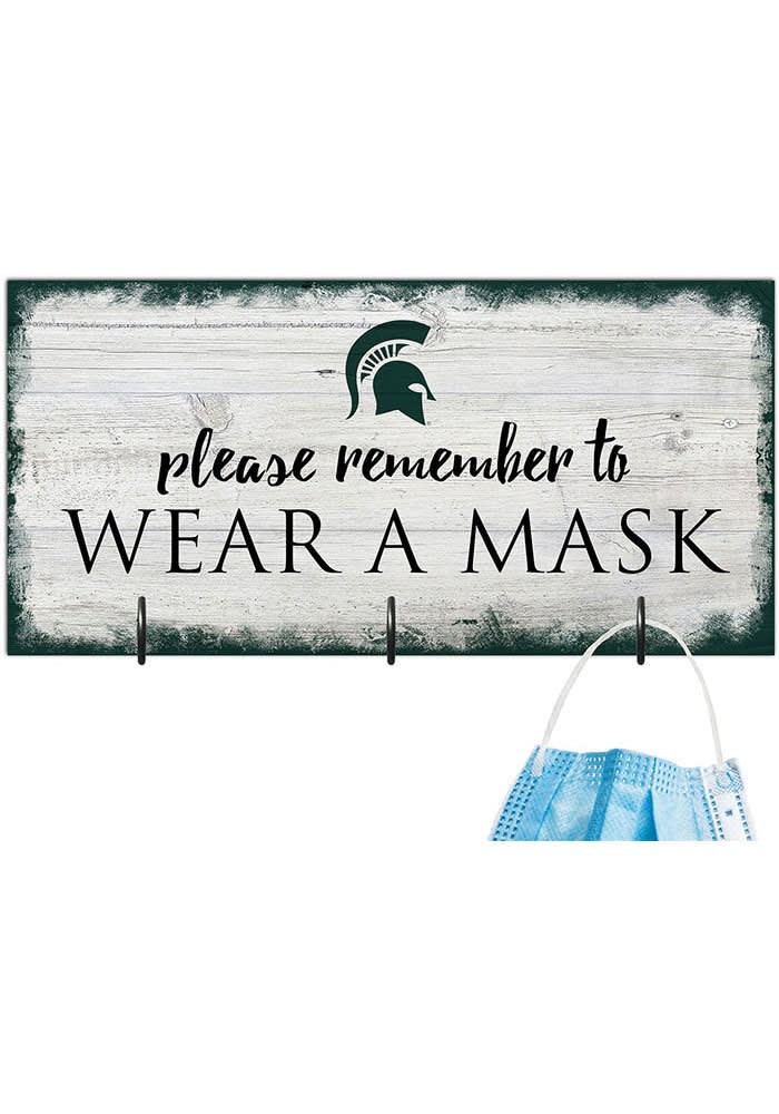 Michigan State Spartans Please Wear Your Mask Sign GREEN - 326206245