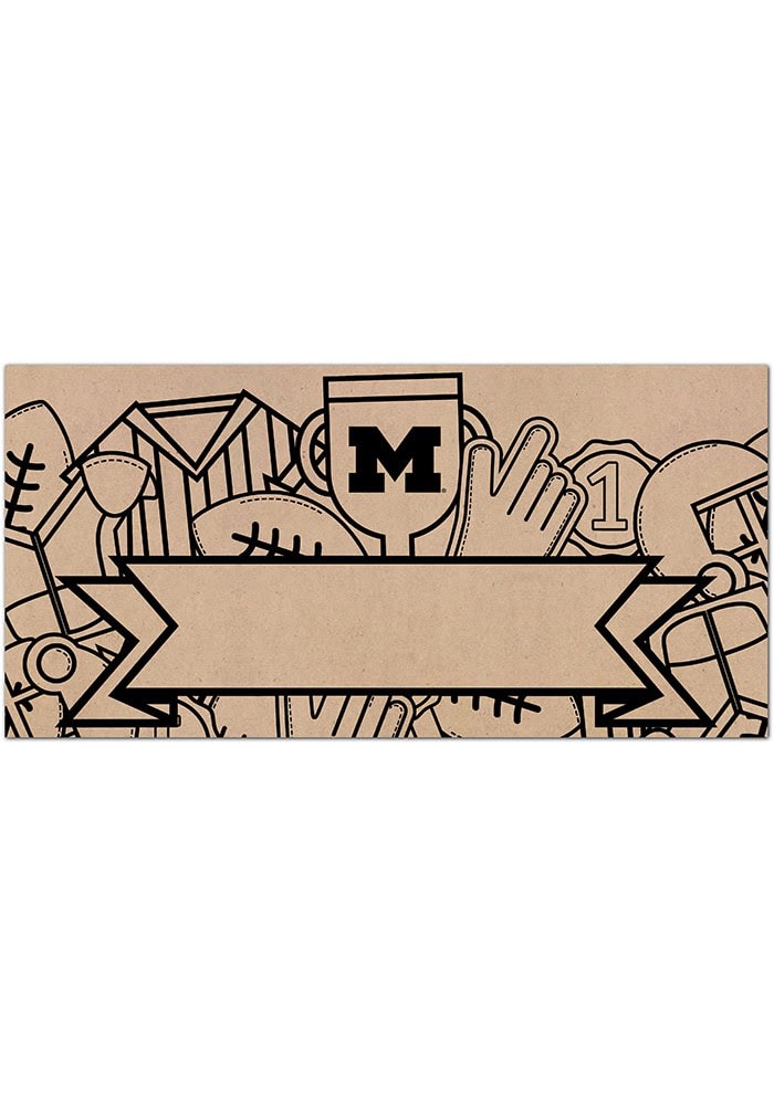Michigan Wolverines Banner Coloring Sign BLUE - 326206408