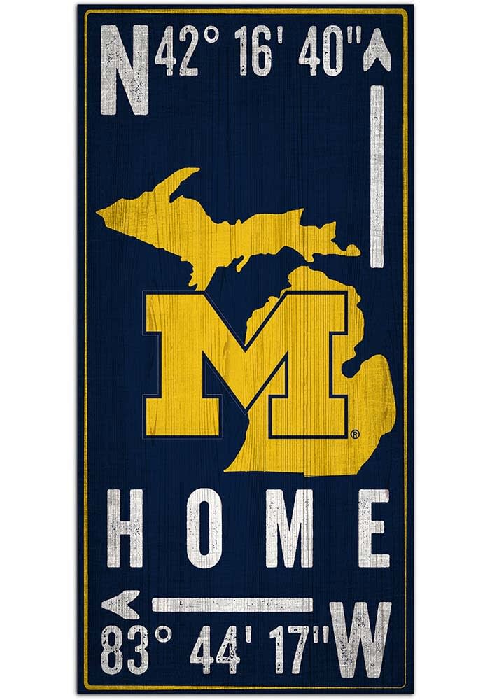 Michigan Wolverines Coordinate Sign BLUE - 326206439