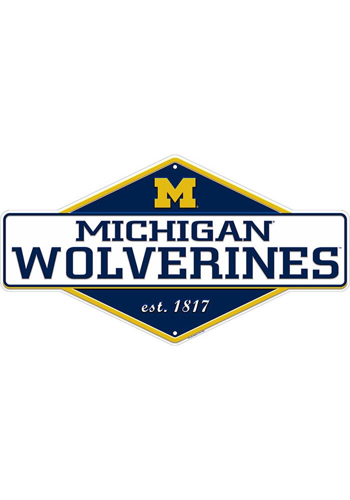 Michigan Wolverines Blue Diamond Panel Sign - 326206451