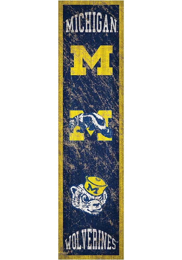 Michigan Wolverines Heritage Banner 6x24 Sign BLUE - 326206552