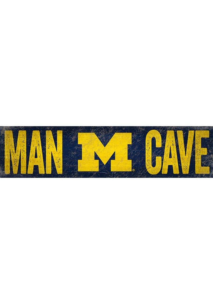 Michigan Wolverines Man Cave 6x24 Sign BLUE - 326206560