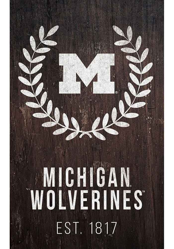 Michigan Wolverines Laurel Wreath Sign BLUE - 326206581