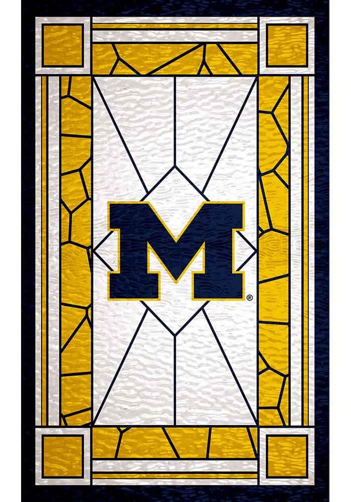 Michigan Wolverines Stained Glass Sign BLUE - 326206582