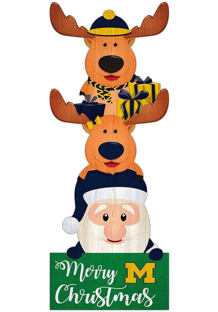 Michigan Wolverines 31 Inch Santa Stack Leaner Sign BLUE - 326206618
