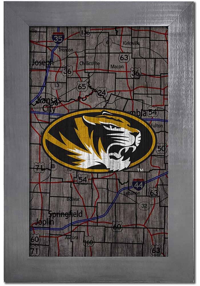 Missouri Tigers City Map Sign BLACK - 326207145