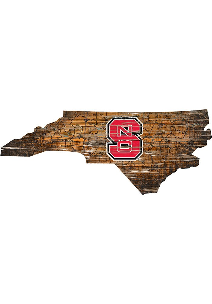 NC State Wolfpack Mini Roadmap State Sign RED - 326207837