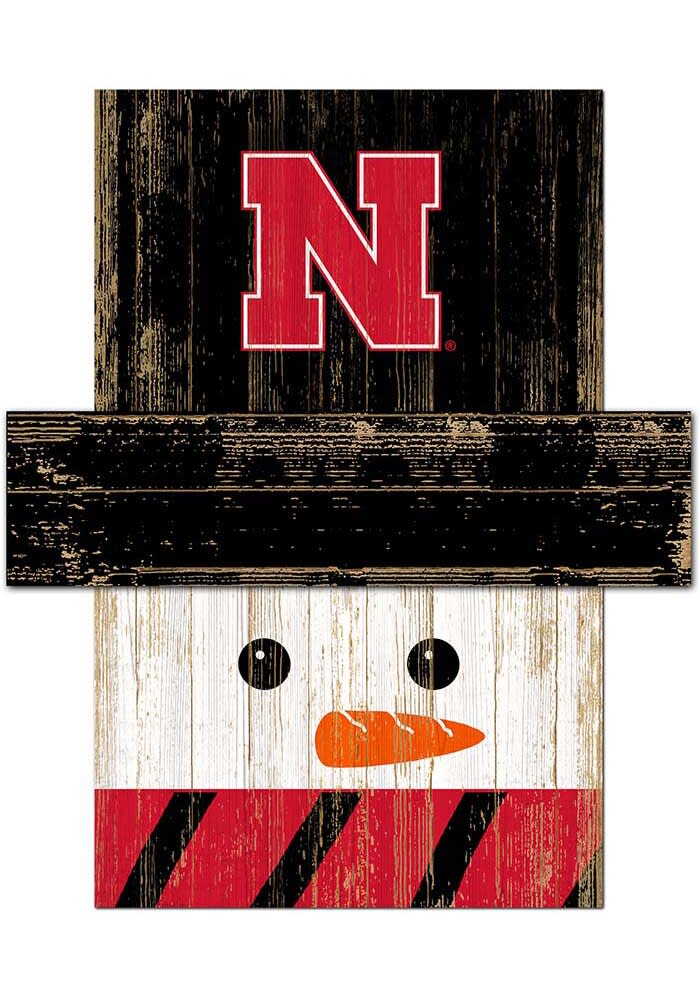 Nebraska Cornhuskers Red Snowman Head 6x5 Sign - 326208083