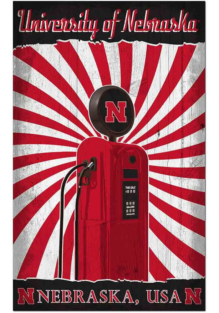 Nebraska Cornhuskers Retro Pump Location Sign Red - 326208194